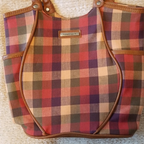 Longaberger | Bags | Cute Plaid 5 Pocket Longaberger Handbag | Poshmark